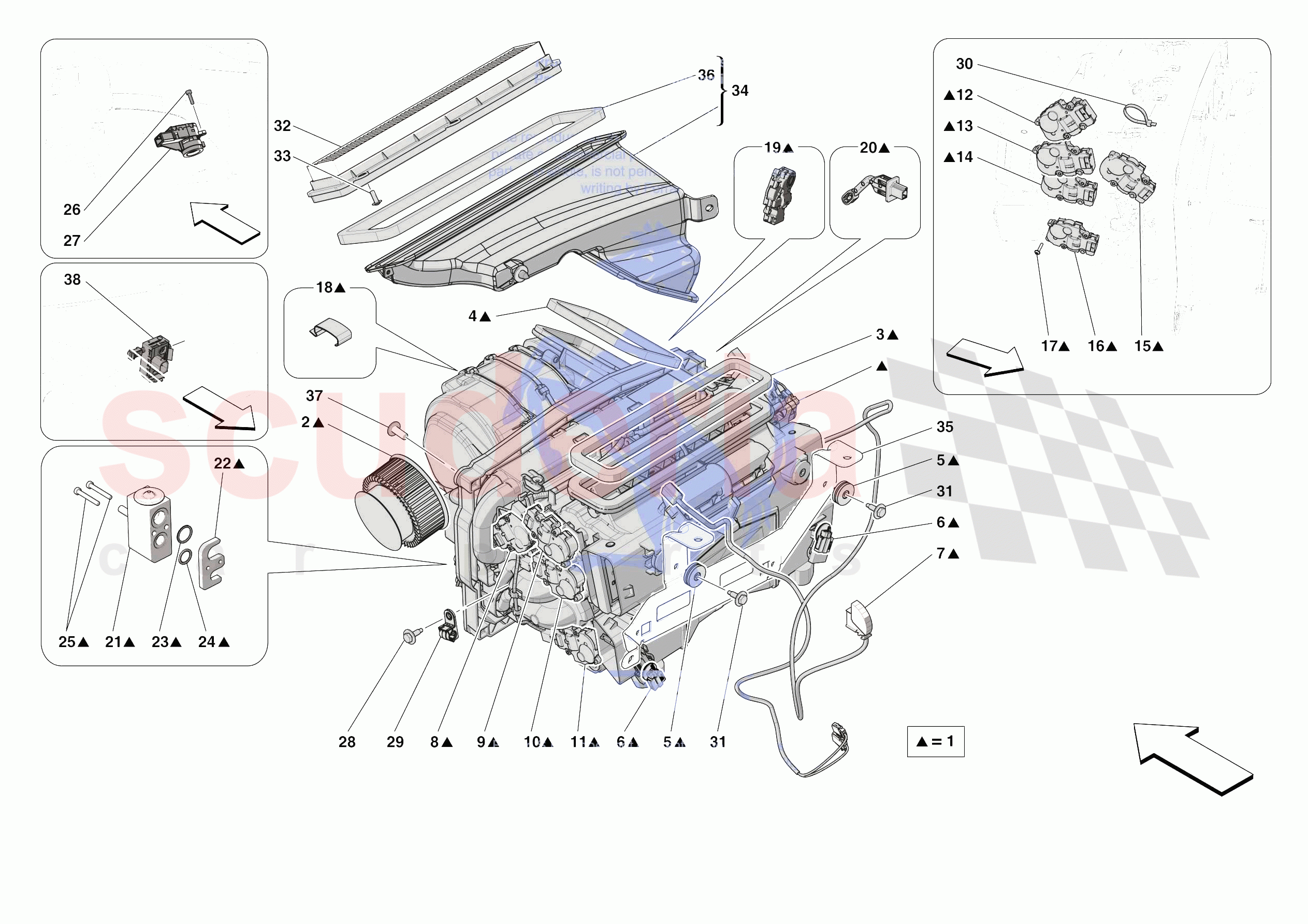A/C SYSTEM - EVAPORATOR parts for Ferrari SF90 XX Spider Europe RH