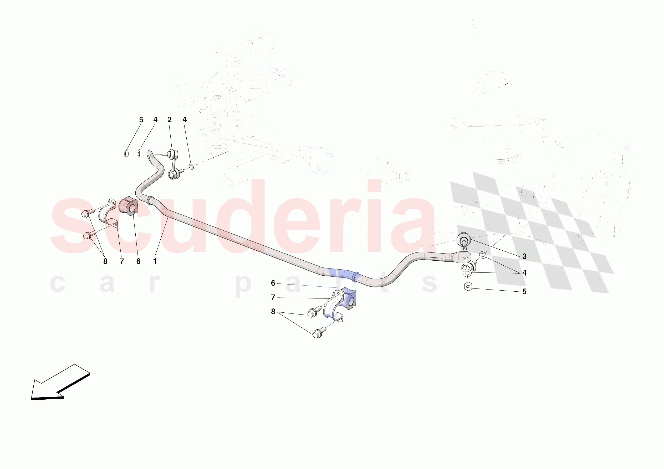 FRONT TORSION BAR parts for Ferrari SF90 XX Stradale Europe RH