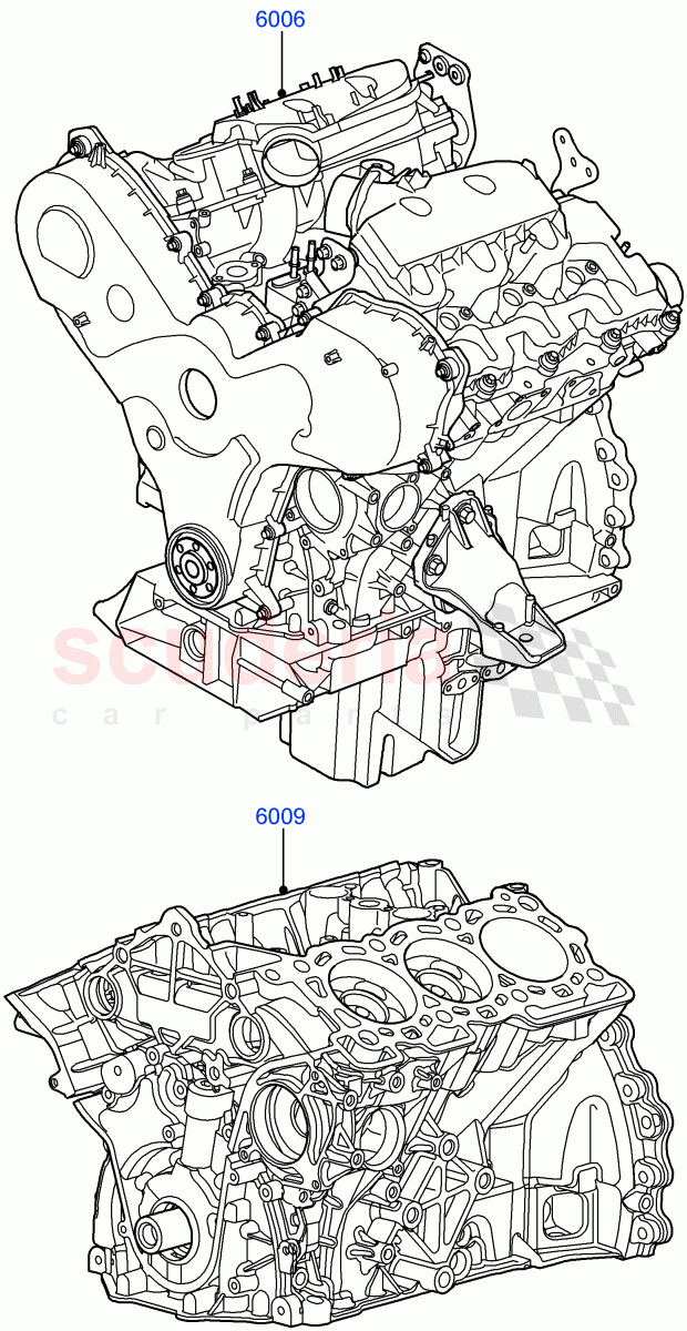 V6 Engine Block Drawing