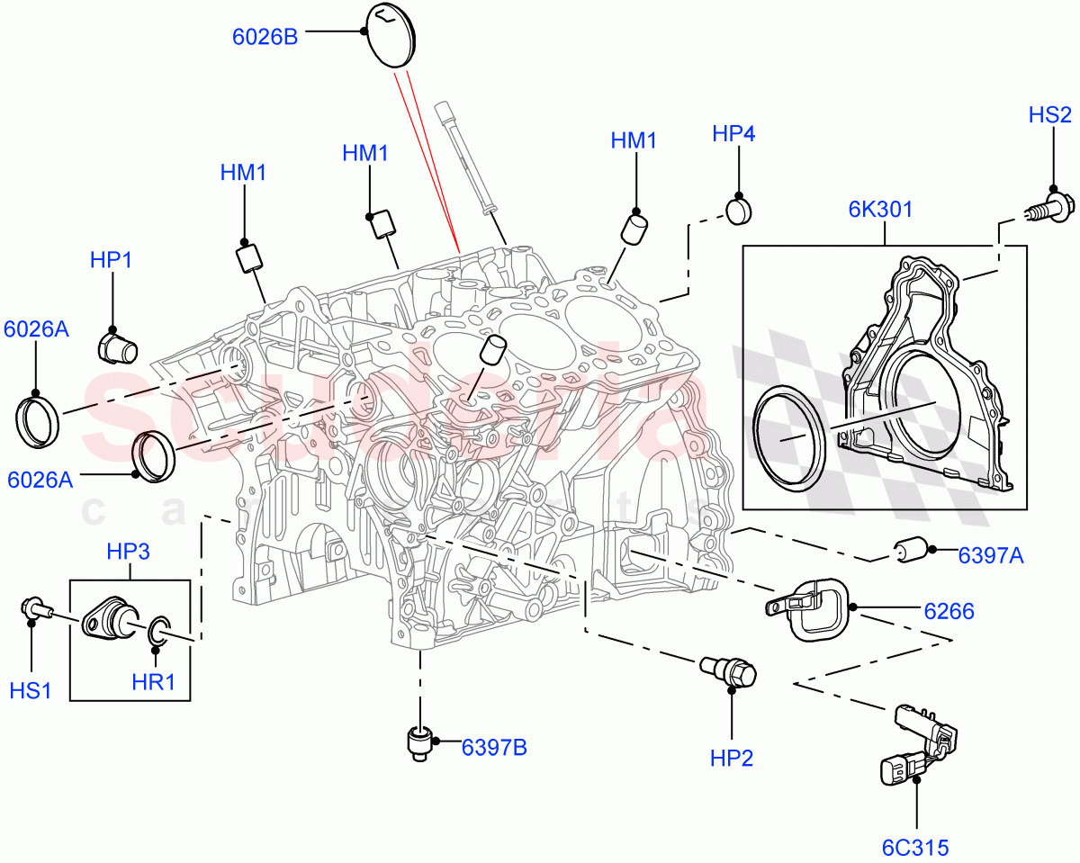 V6 Engine Block Drawing
