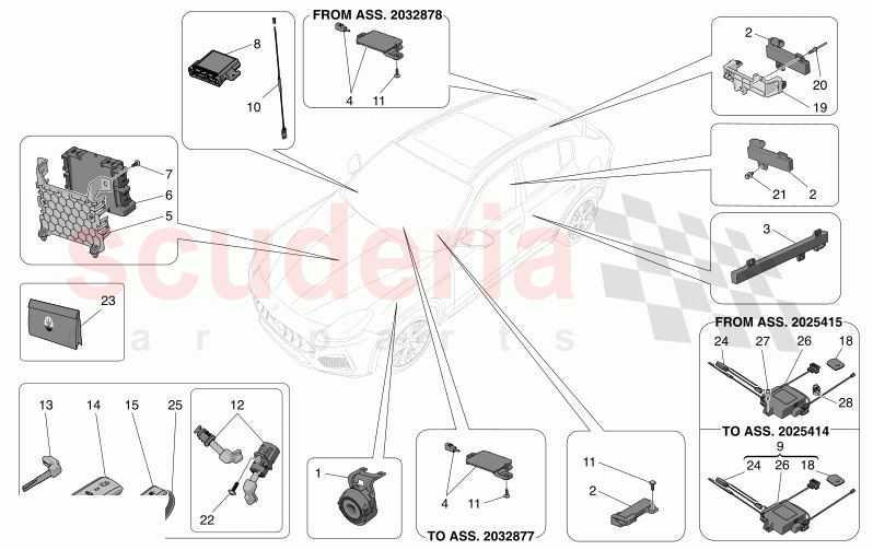 ALARM AND IMMOBILIZER SYSTEM (08531) parts for Maserati Grecale Folgore ...