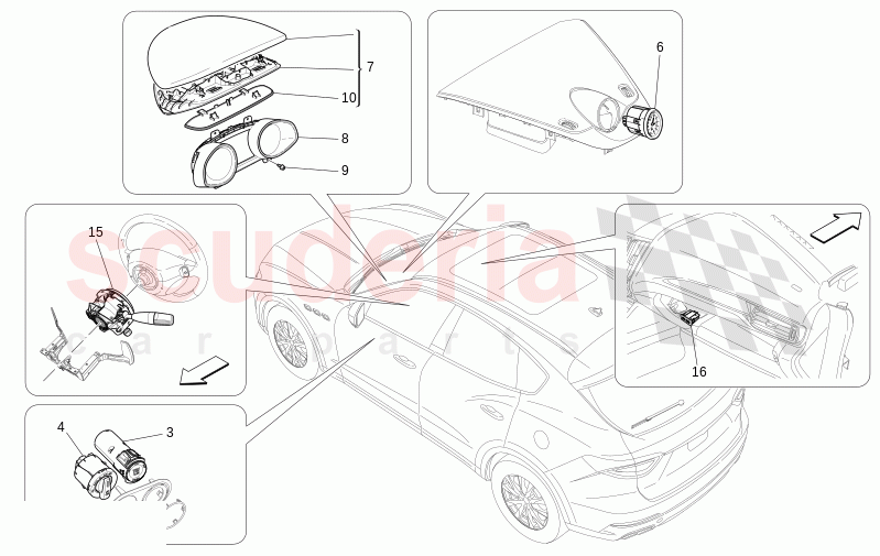 DASHBOARD DEVICES (08502) parts for Maserati Levante Modena S Automatic ...