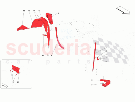 985918037 Ferrari Roma COMPL. RH LATERAL CLOSURE PANEL