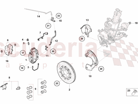 47B615408T Lamborghini Revuelto Coupe BRAKE CALIPER HOUSING