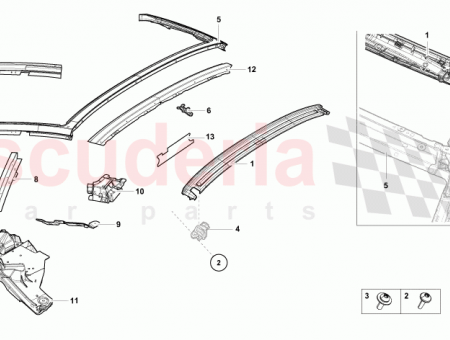 4T7817021B Lamborghini Huracan Evo Spyder 2WD ROOF FRAME