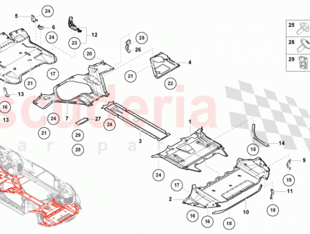 4T0825205G Lamborghini Huracan Evo Spyder 2WD UNDERBODY TRIM
