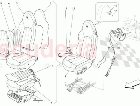 984320207 Maserati GranSport Spyder (2005-2007) FRONT LH SEAT ASSEMBLY ...