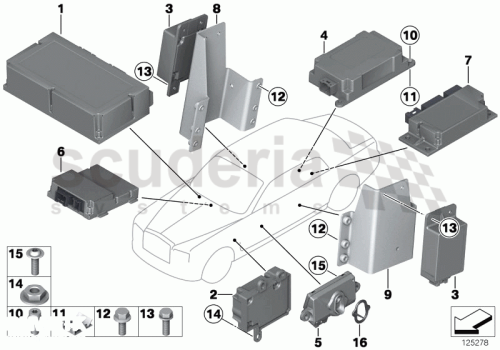 65 77 6946107 Rolls Royce Phantom Sensor, driver's seat
